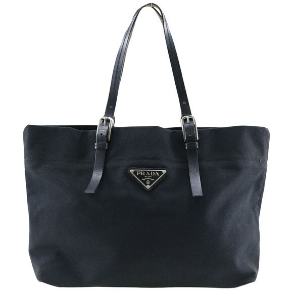 Prada | Bags | Prada Black Canvas Tote Bag Preowned | Poshmark